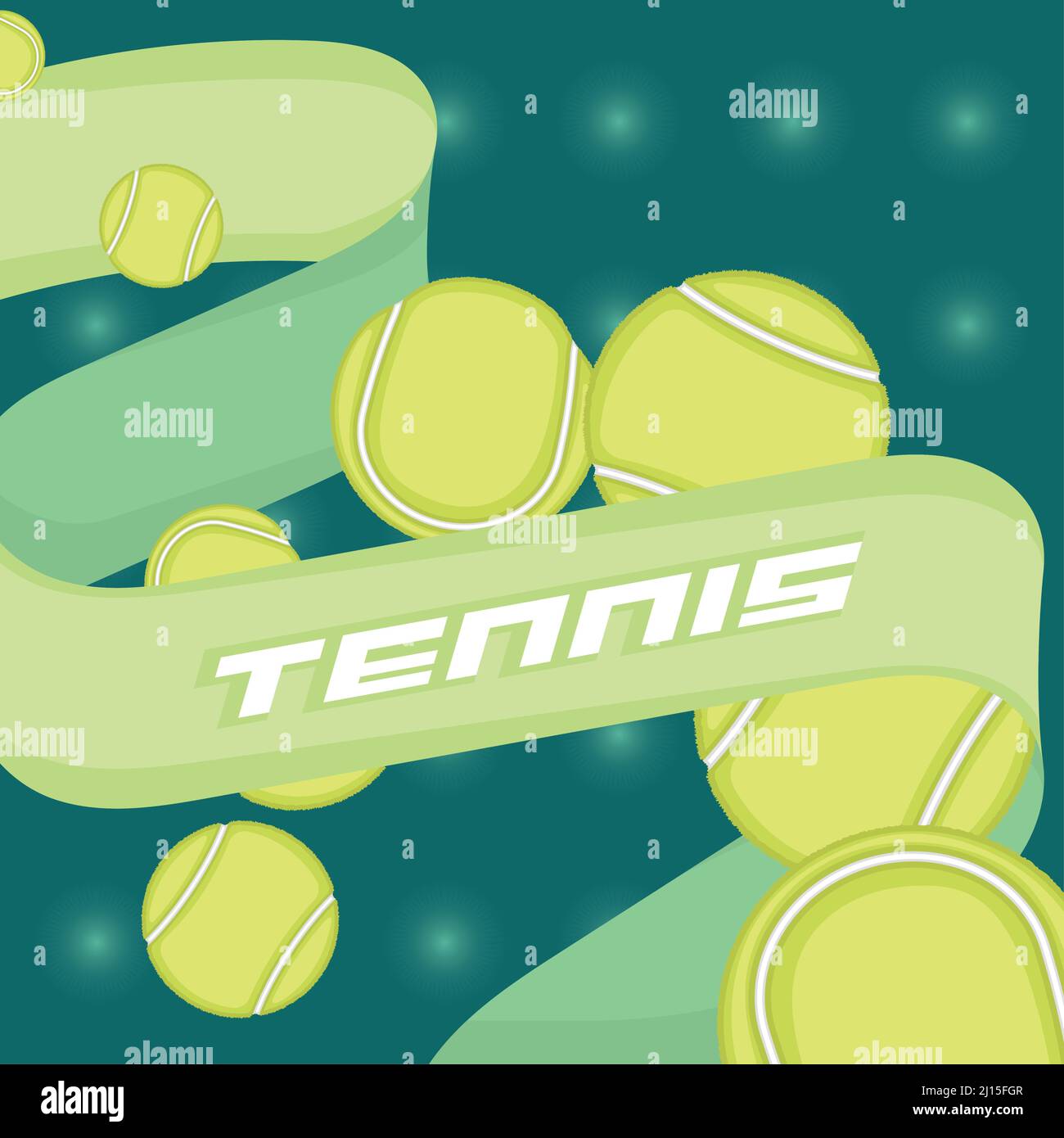 Group of tennis ball with a ribbon Sport poster Vector Stock Vector ...