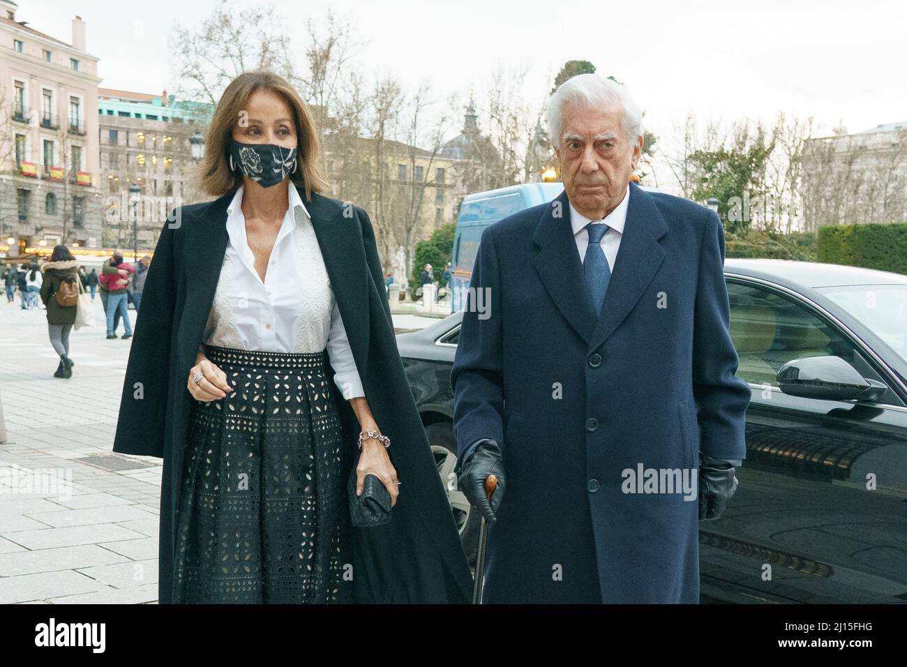 Mario Vargas Llosa and Isabel Preysler attend the premiere of the opera ...