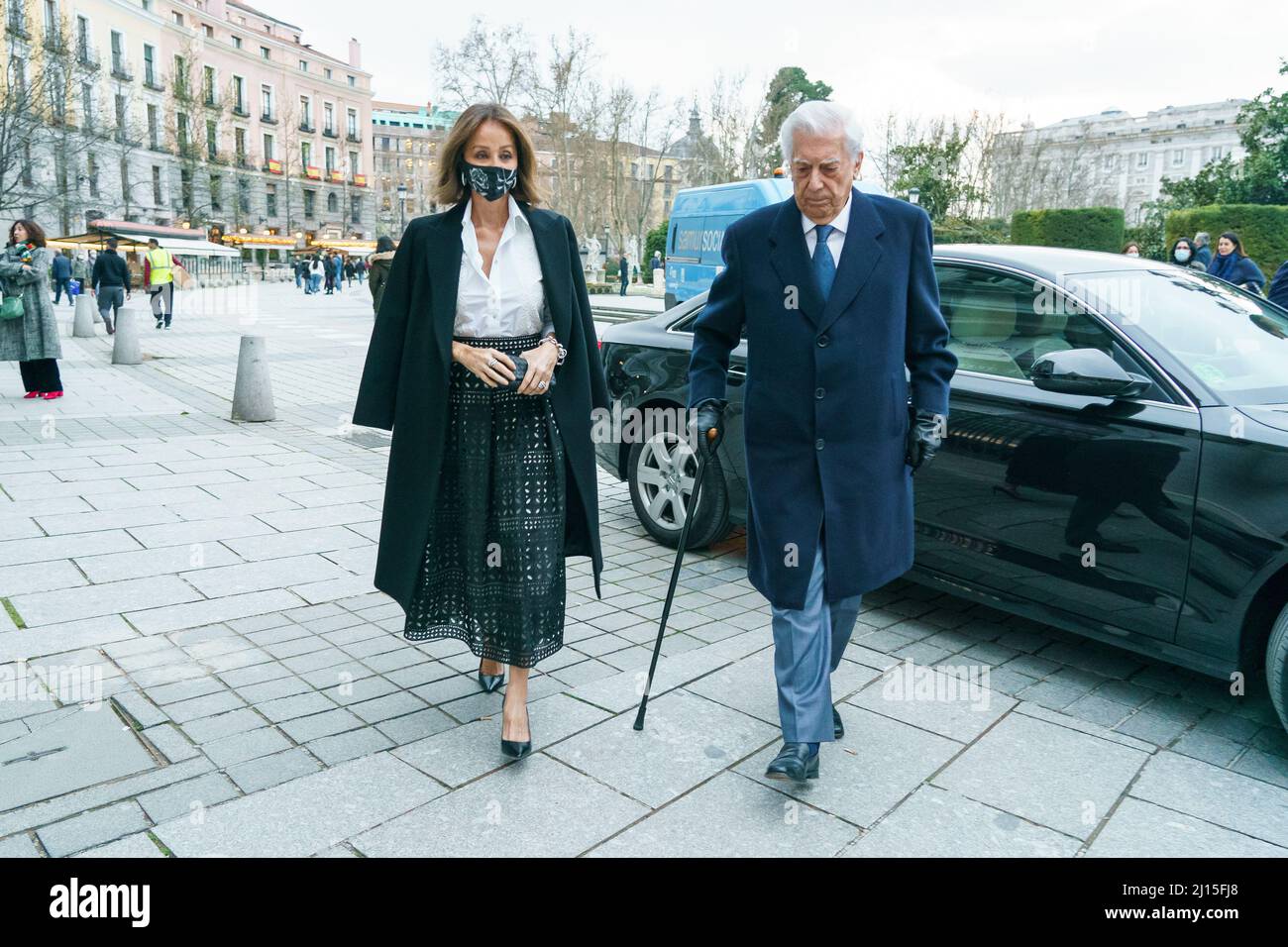 Mario Vargas Llosa and Isabel Preysler attend the premiere of the opera ...