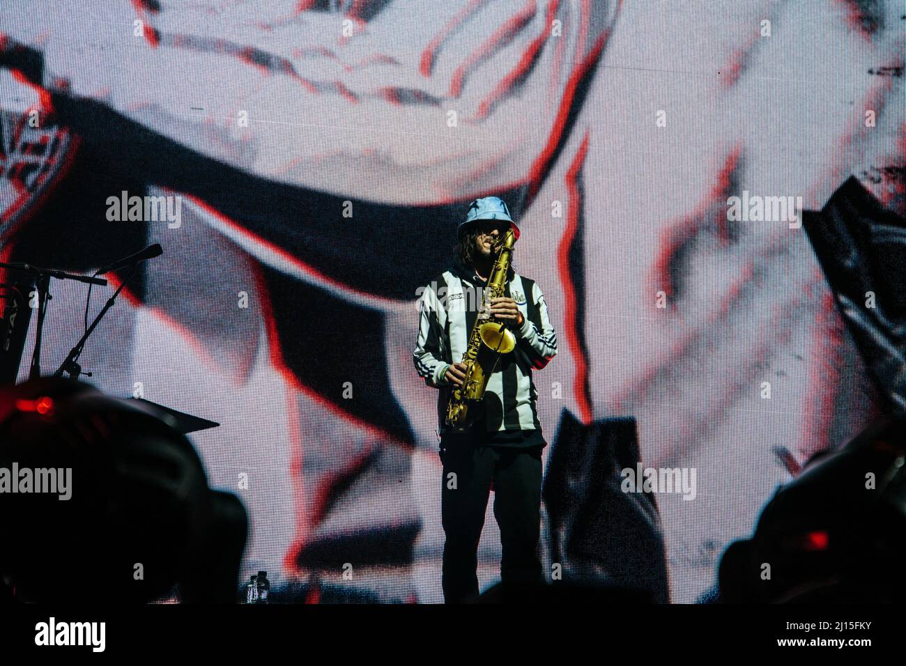 Sam Fender live at M&S Bank Arena Liverpool Uk, 21st March 2022 Stock ...