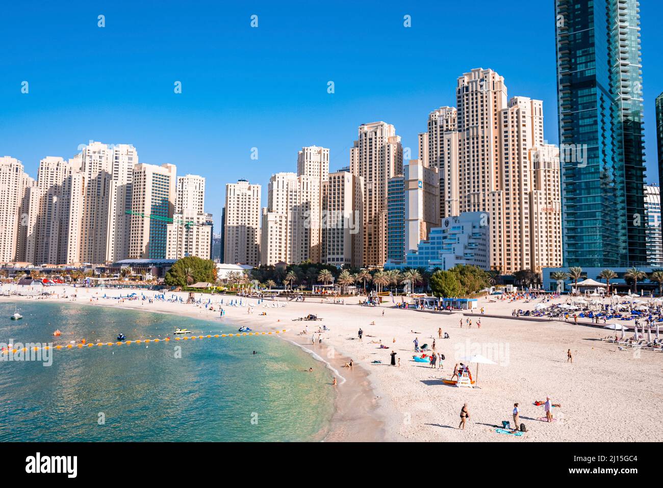 Beautiful modern residential buildings with beach in foreground Stock ...