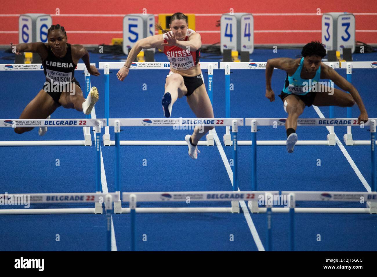 Belgrade, Serbia, 19th March 2022. Ebony Morrison of Liberia, Noemi ... Belgrade, Serbia, 19th March 2022. Ebony Morrison of Liberia, Noemi ...