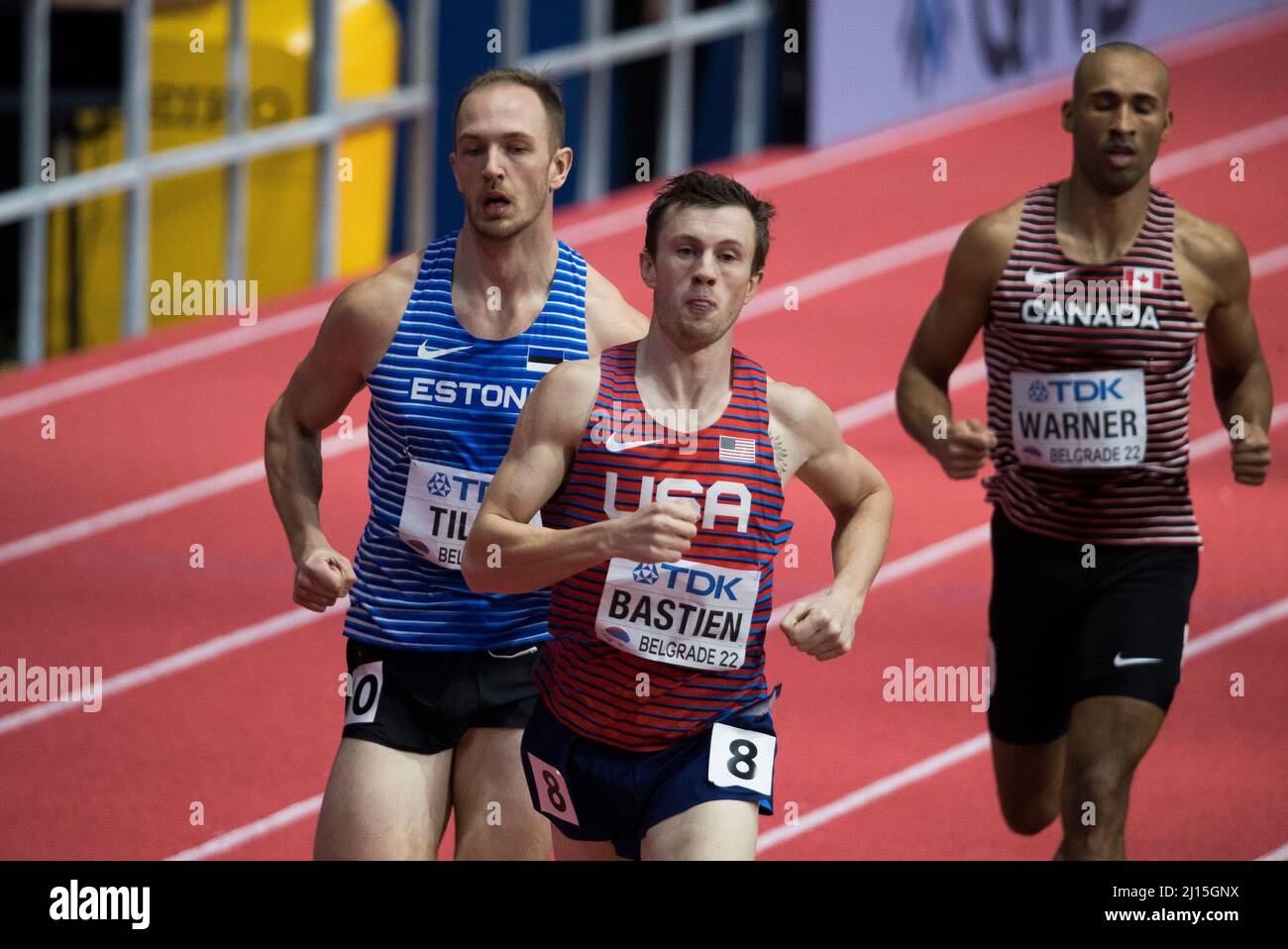 Belgrade, Serbia, 19th March 2022. Damian Warner of Canada, Steven ...