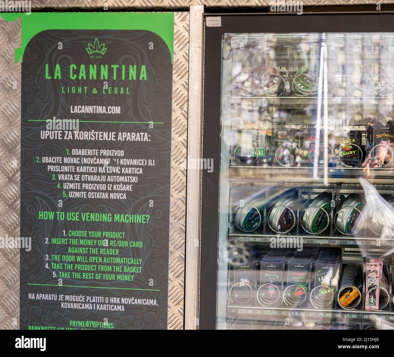 La canntina cannabis store kiosk in Zagreb, Croatia Stock Photo - Alamy