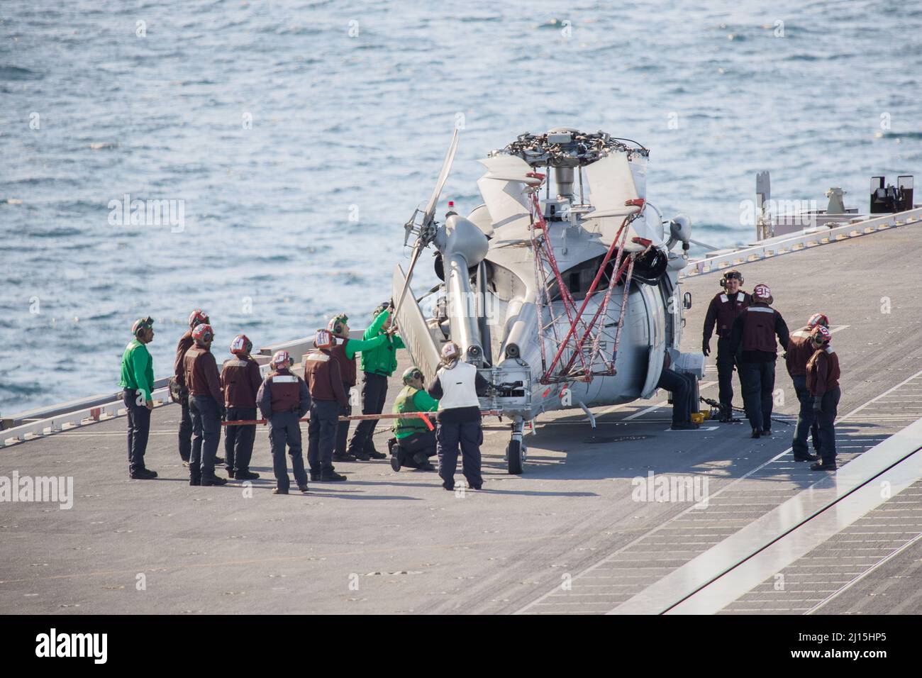Sailors assigned to the “Tridents” of Helicopter Sea Combat Squadron ...