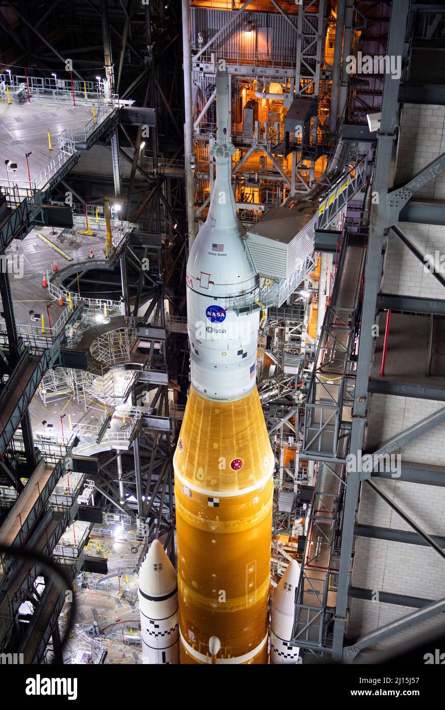 NASA’s Space Launch System (SLS) rocket with the Orion spacecraft ...