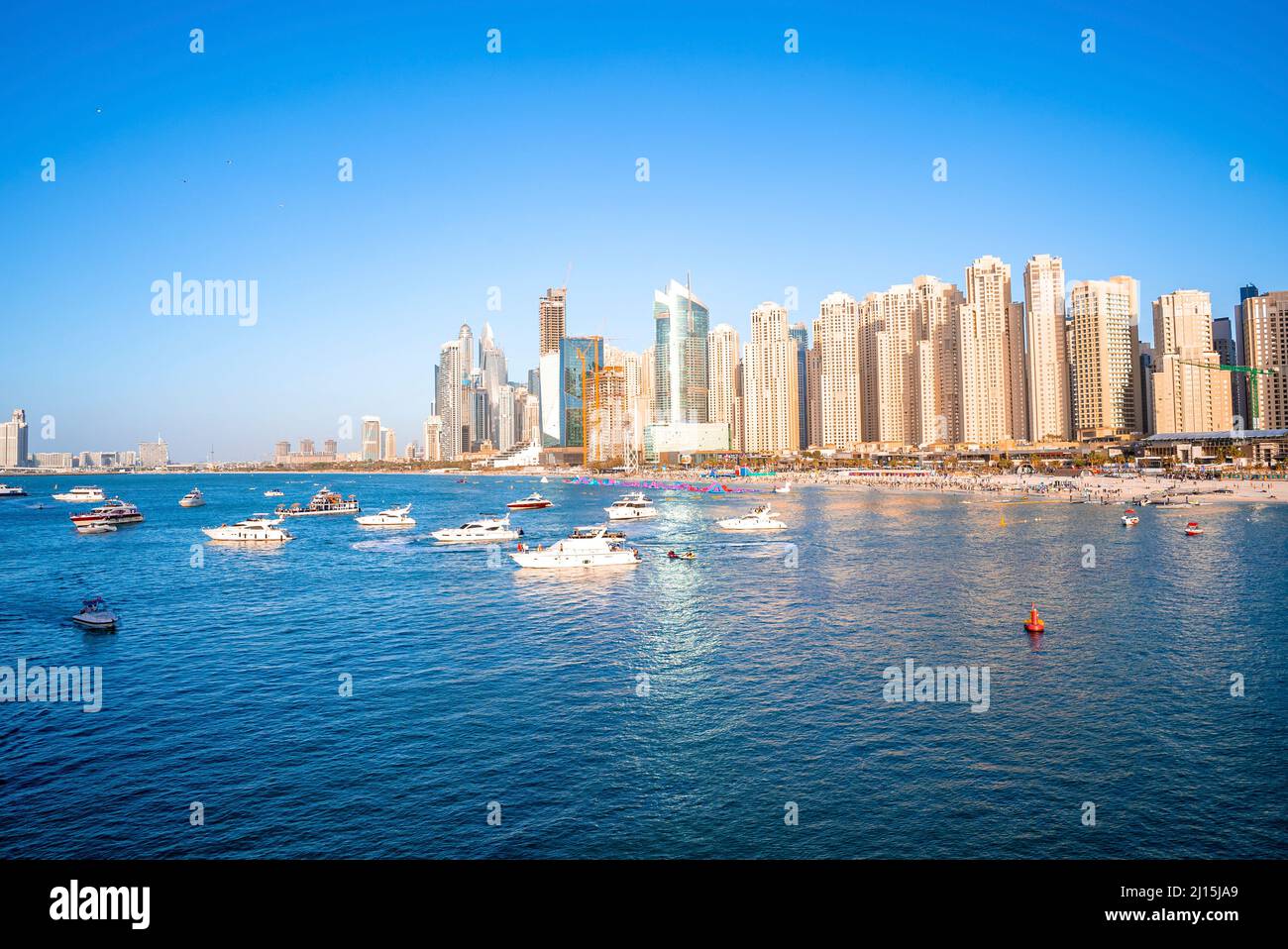 Beautiful modern residential buildings with beach in foreground Stock ...