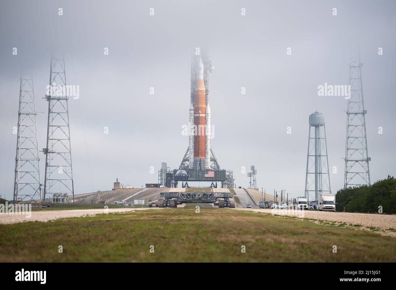 NASA’s Space Launch System (SLS) rocket with the Orion spacecraft ...