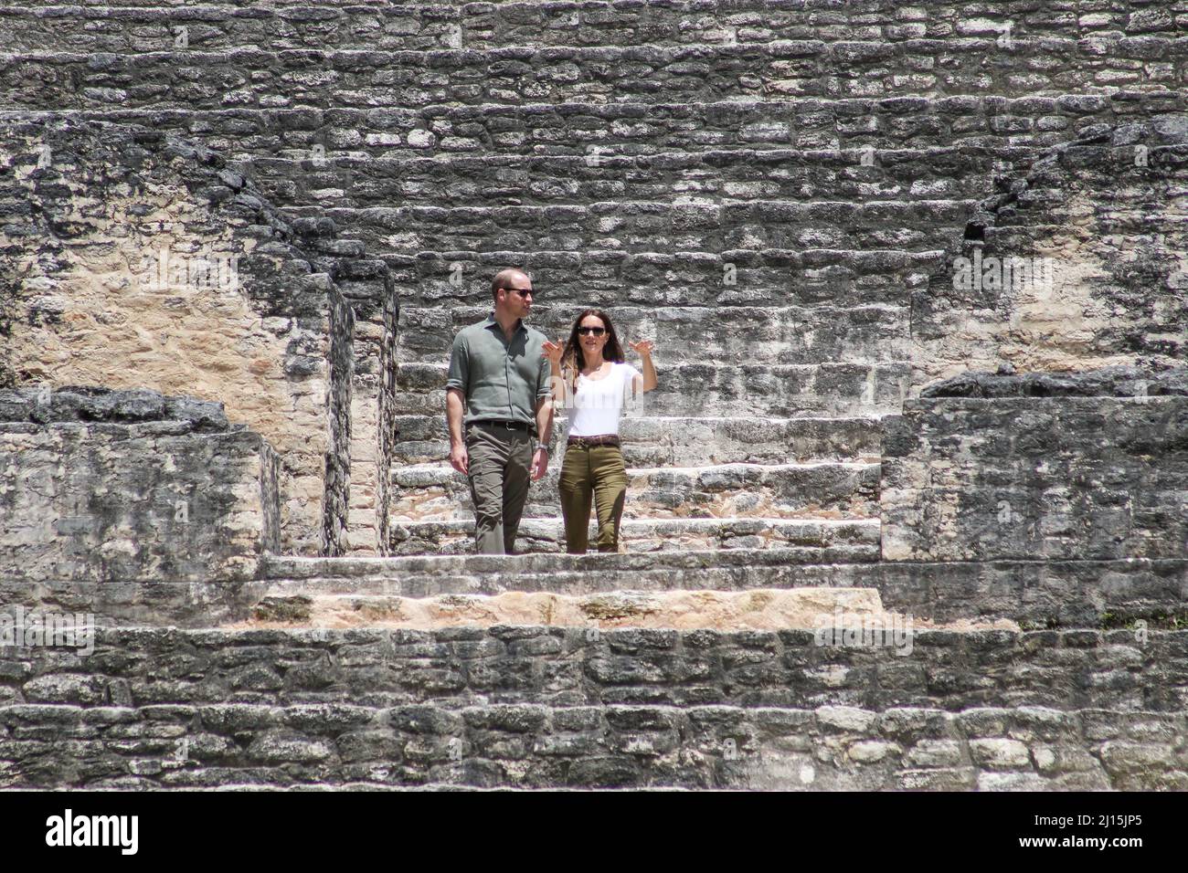 Prince William, Duke of Cambridge at Caracol Mayan archaeological site ...