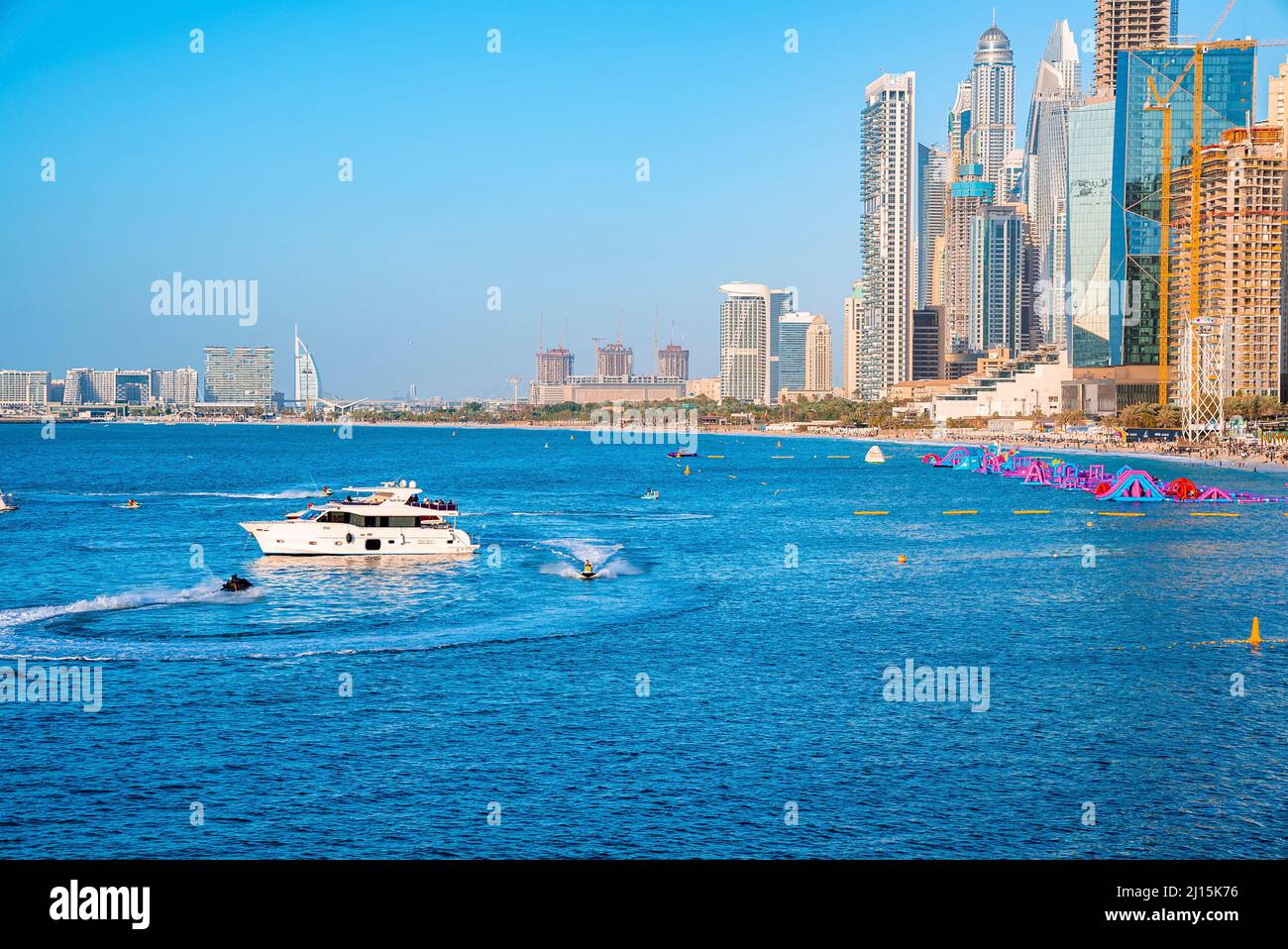 Beautiful modern residential buildings with beach in foreground Stock ...