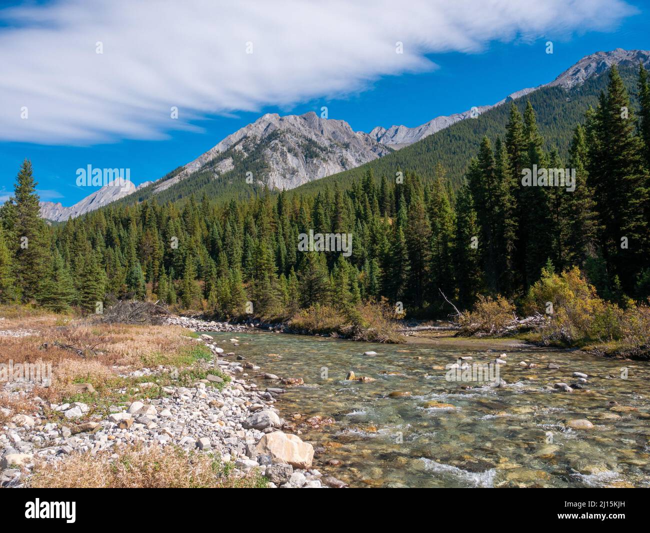Johnston Canyon in Banff National Park in Alberta Canada. This popular ...