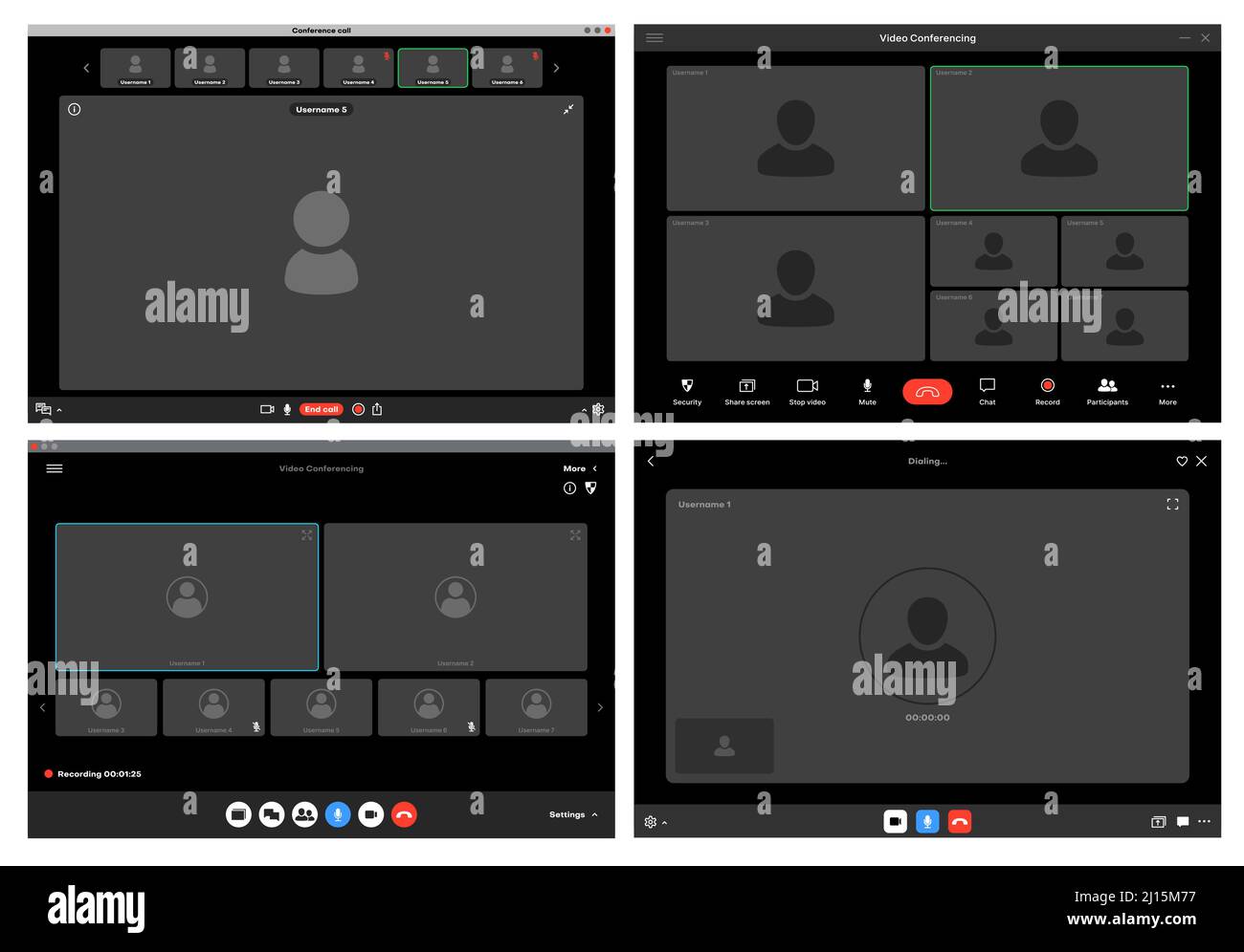 Videocall interface screen vector template, web chat ui. Video call ...