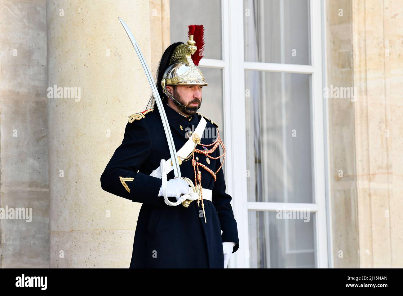 Illustration picture shows a French Republican Guard (Garde ...