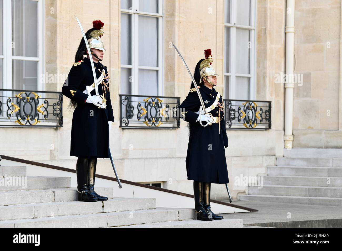 Illustration picture shows French Republican Guards (guard) (Garde ...