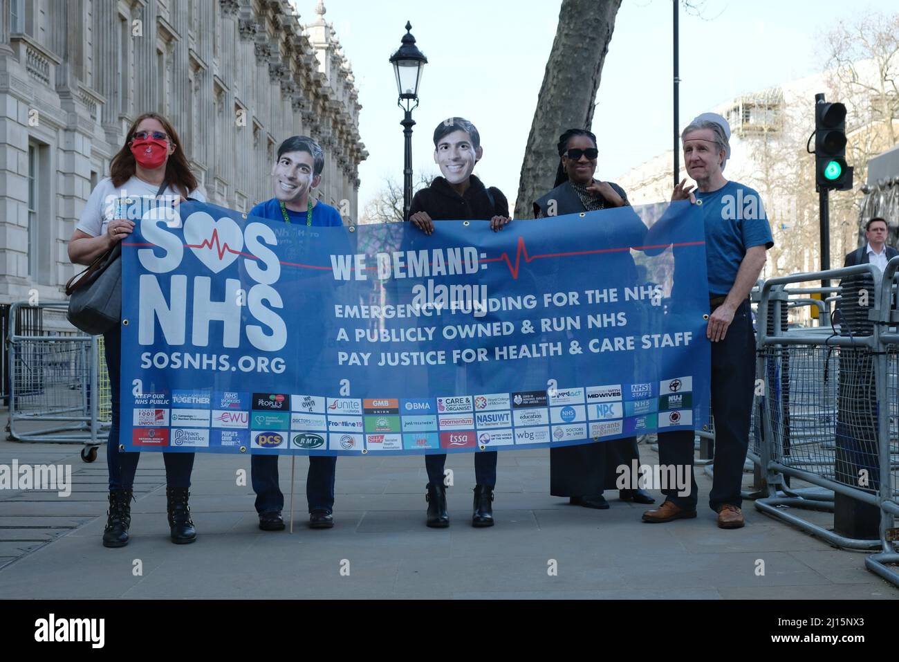 London, UK. NHS staff hand in a petition signed by over 100,000 people ...