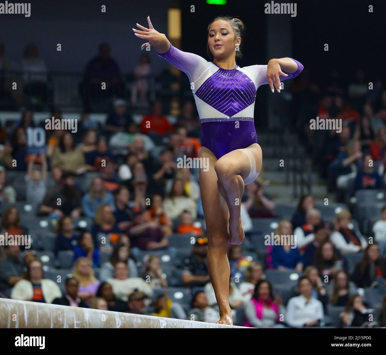 Birmingham, AL, USA. 19th Mar, 2022. LSU's Aleah Finnegan performs her ...