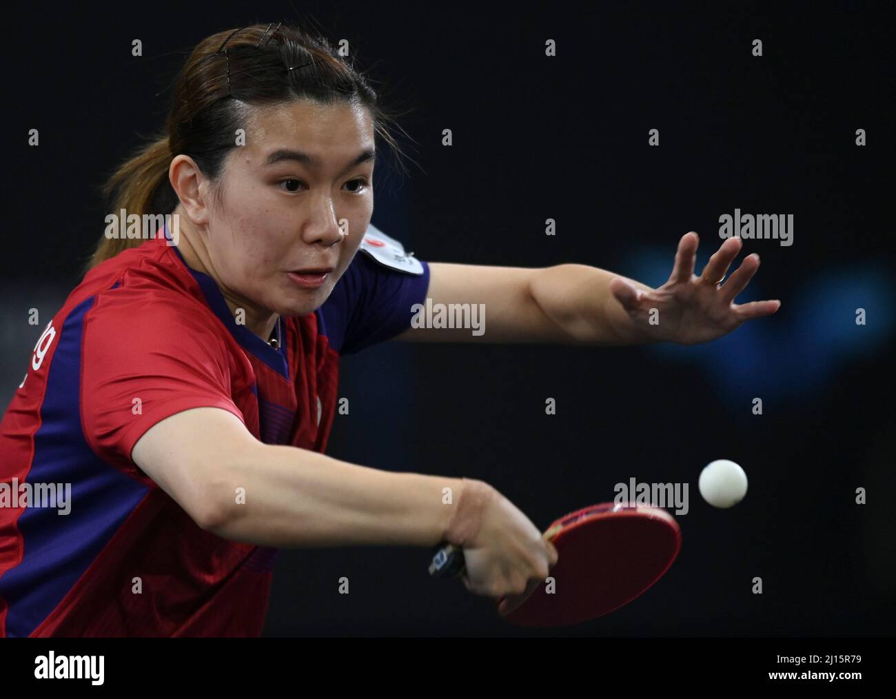 Doha, Qatar. 22nd Mar, 2022. Lee Ho Ching of China's Hong Kong competes ...