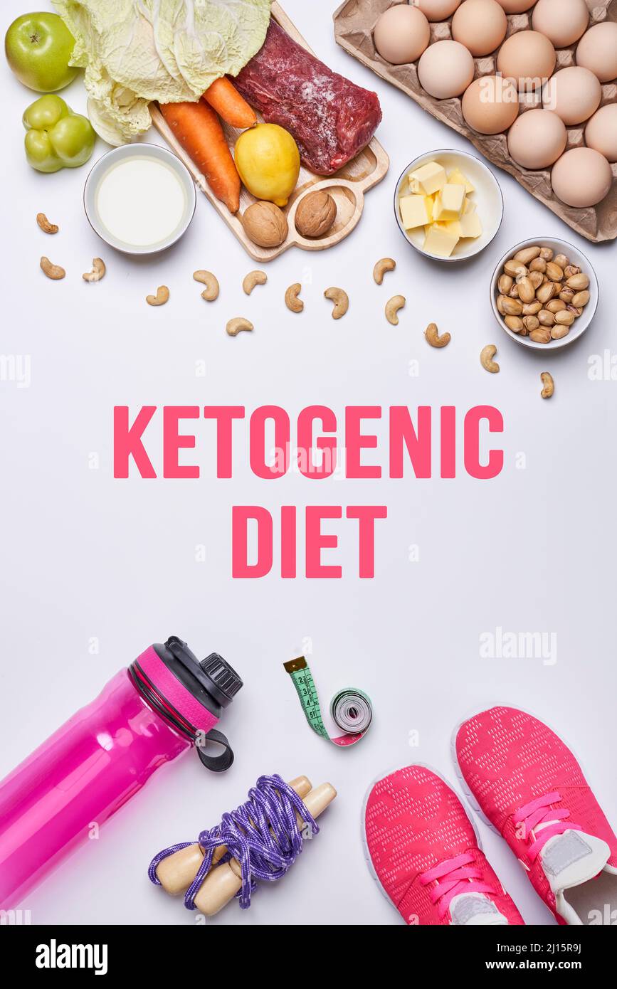 Ketogenic diet. Ingredients for keto diet. High good fat, healthy food ...