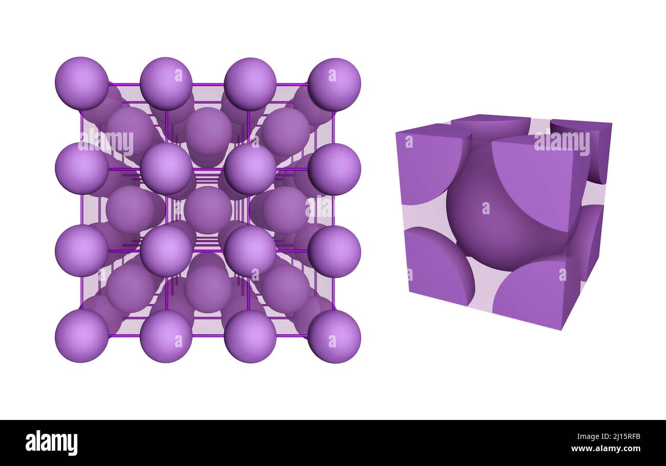 Body-cantered cubic crystal lattice structure, illustration Stock Photo ...