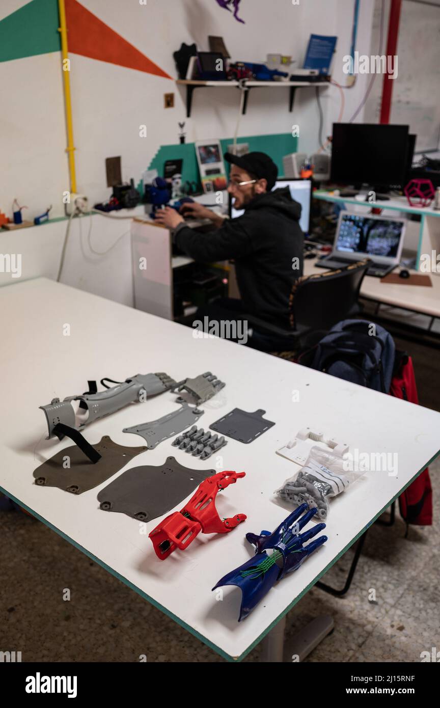3D printed plastic arm and hand prosthesis pieces Stock Photo - Alamy