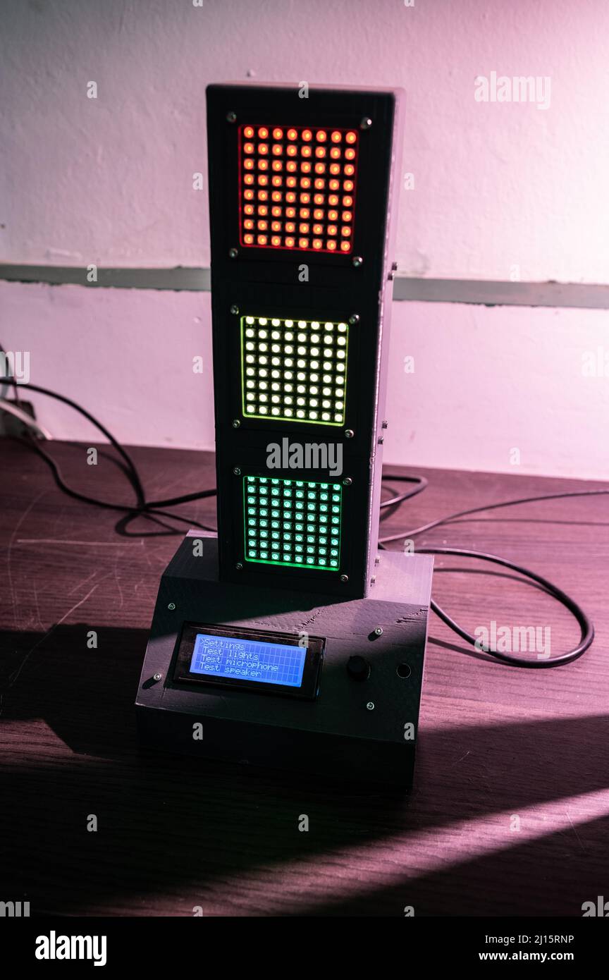 Small sound-activated traffic light Stock Photo - Alamy