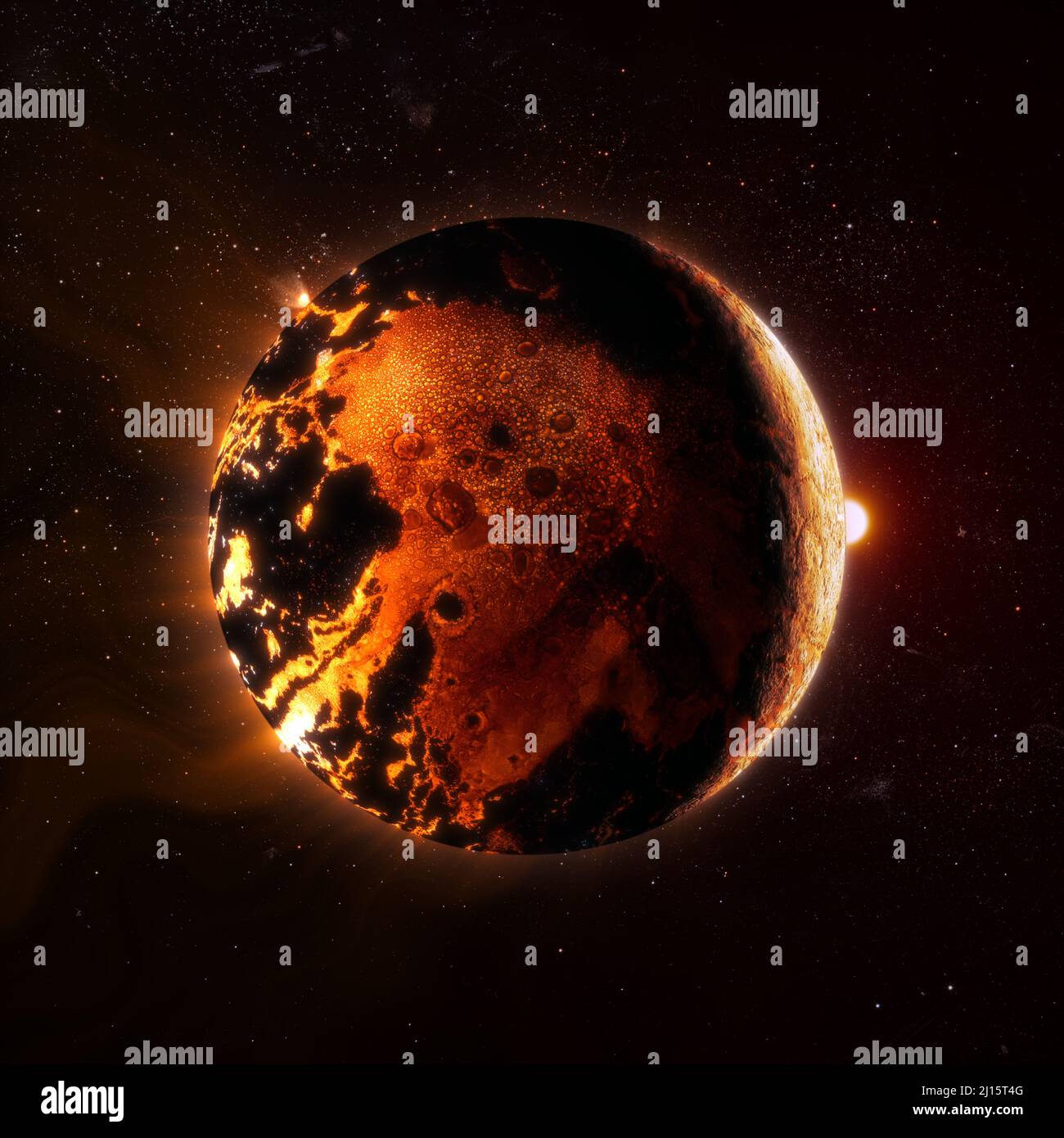 Molten planet, composite image Stock Photo - Alamy