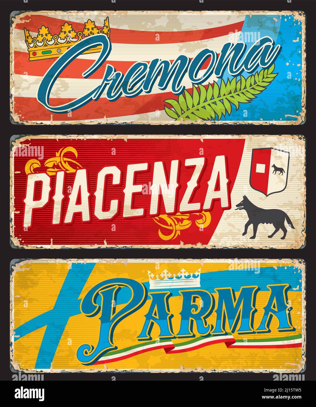 Symbols of italy vintage card hi-res stock photography and images - Alamy