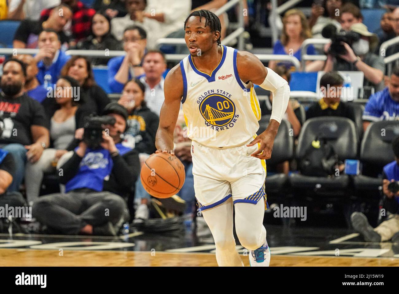 Orlando, Florida, USA, March 22, 2022, Golden State Warriors Power Forward Jonathan Kuminga #00 ...