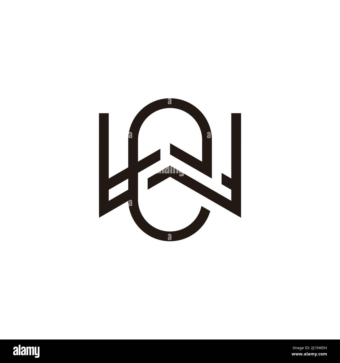 letter we simple linked geometric line logo vector Stock Vector Image ...