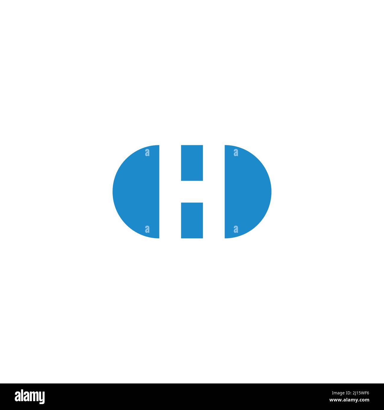 letter h capsule negative space geometric logo vector Stock Vector ...