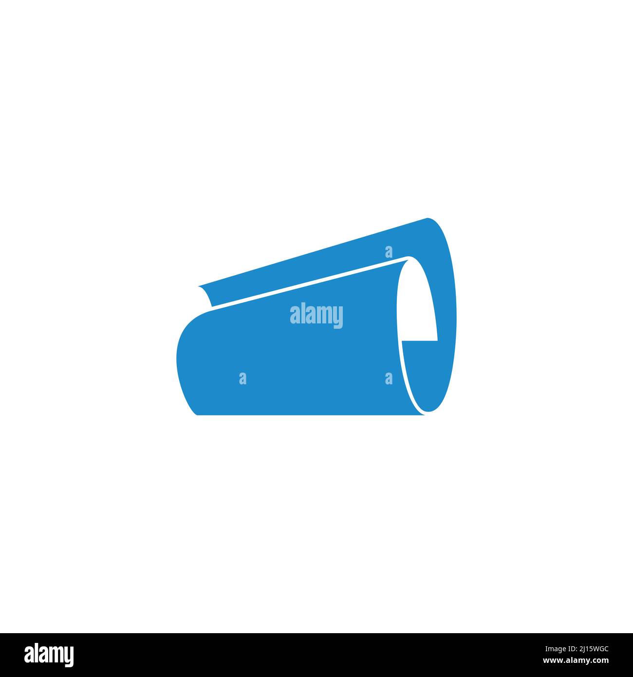 blue paper roll 3d flat geometric logo vector Stock Vector Image & Art ...