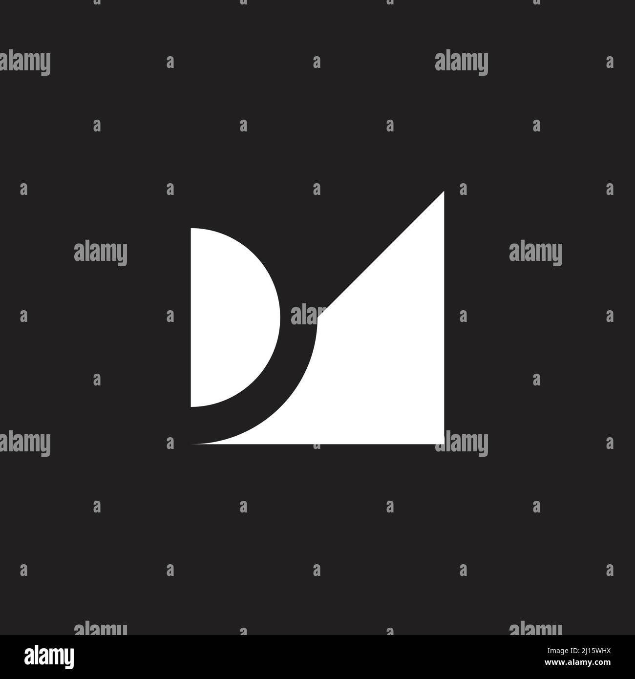 letter dm simple geometric negative space logo vector Stock Vector ...