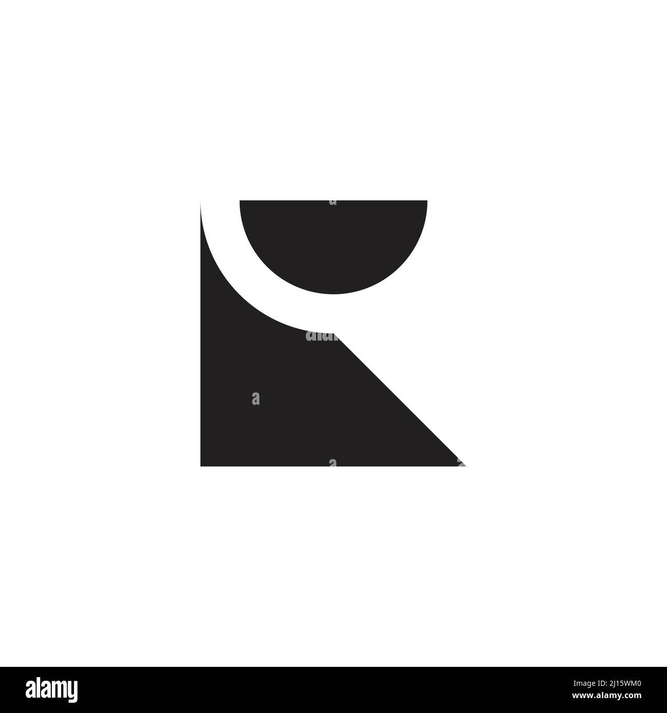 letter ru simple geometric negative space logo vector Stock Vector ...
