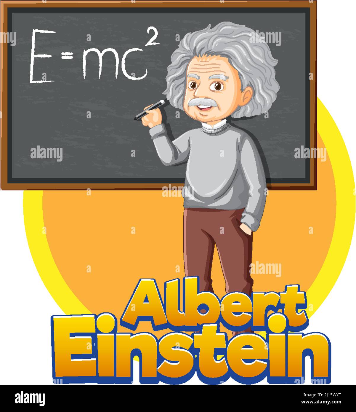 Portrait of Albert Einstein in cartoon style illustration Stock Vector ...