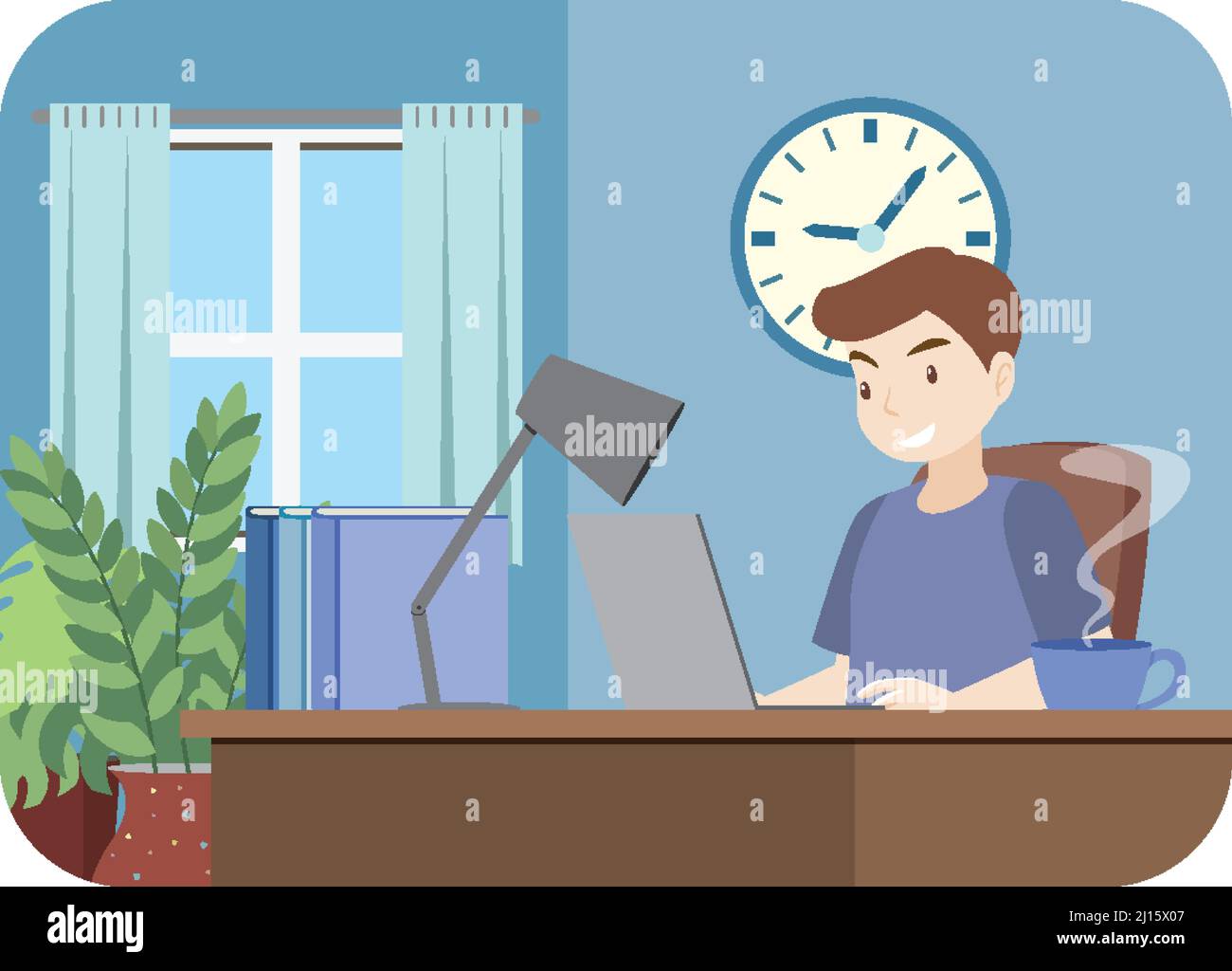 Workroom interior in flat design concept illustration Stock Vector ...