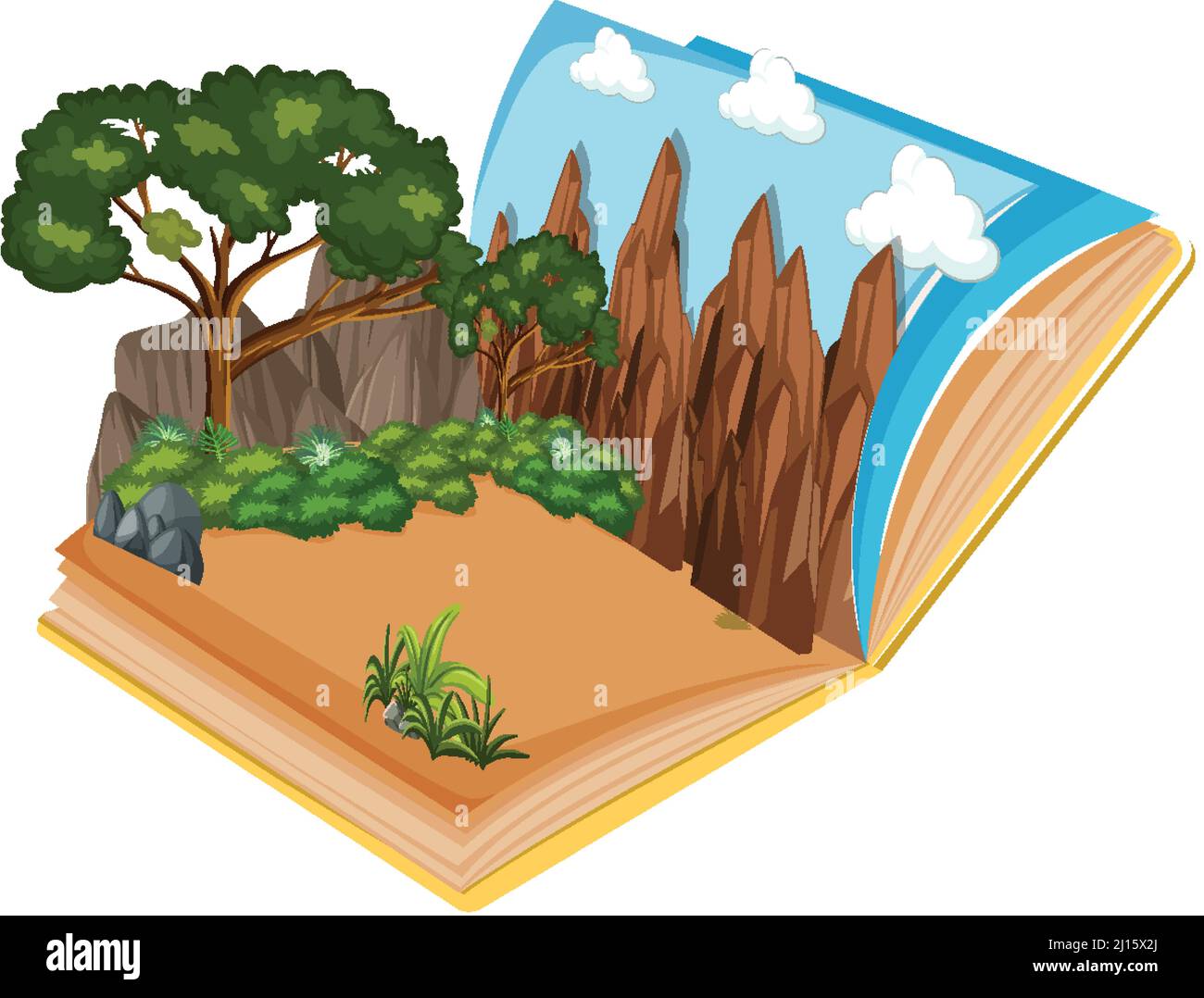 Pop up book with outdoor nature scene illustration Stock Vector Image ...