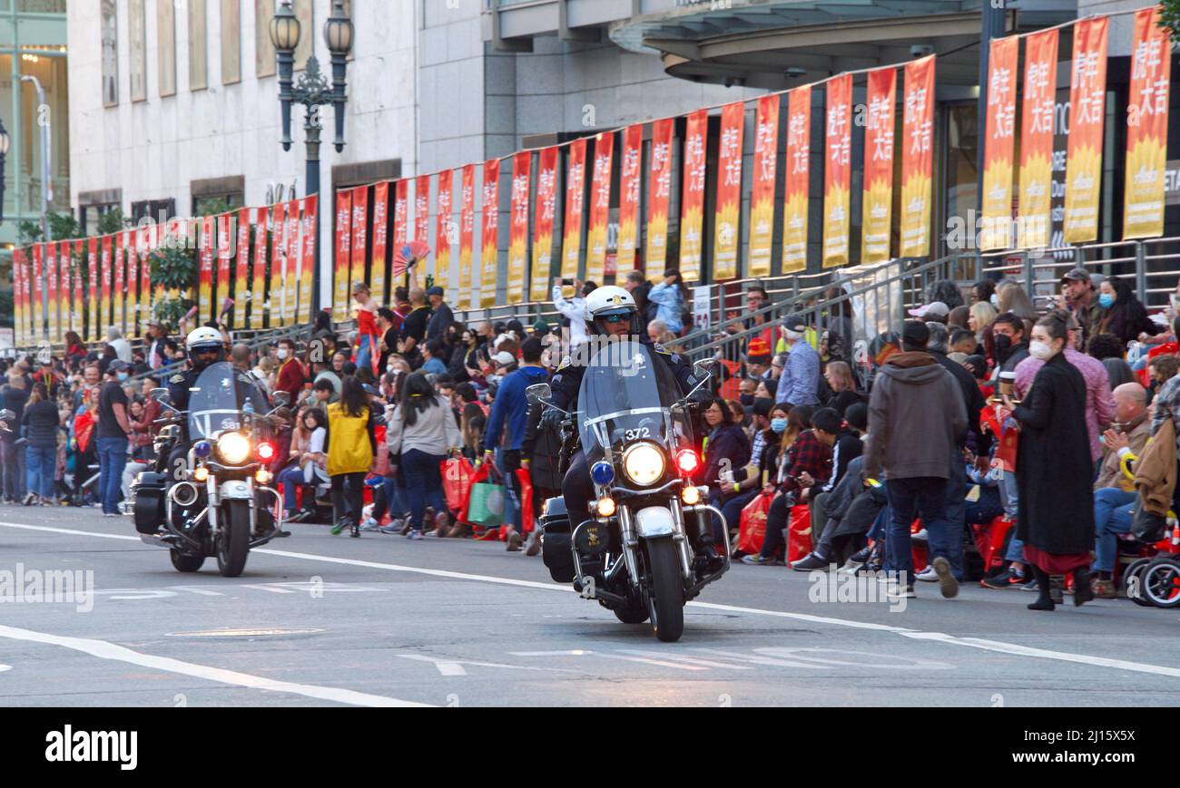 San Francisco, CA - Feb 19, 2022: SFPD leads the lineup for the Chinese ...