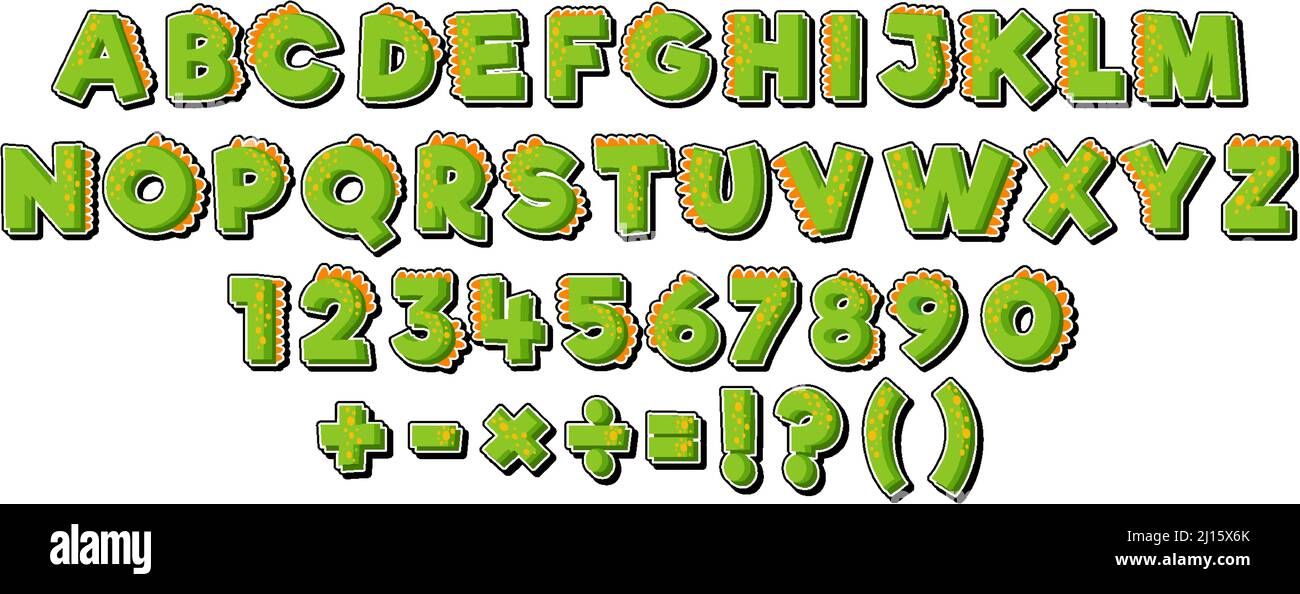 Font design for english alphabets and numbers illustration Stock Vector ...