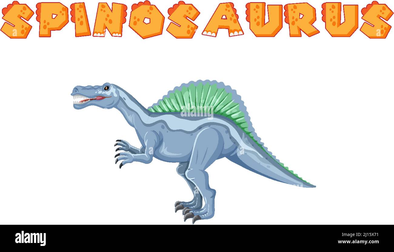 A dinosaur spinosaurus on white background illustration Stock Vector ...