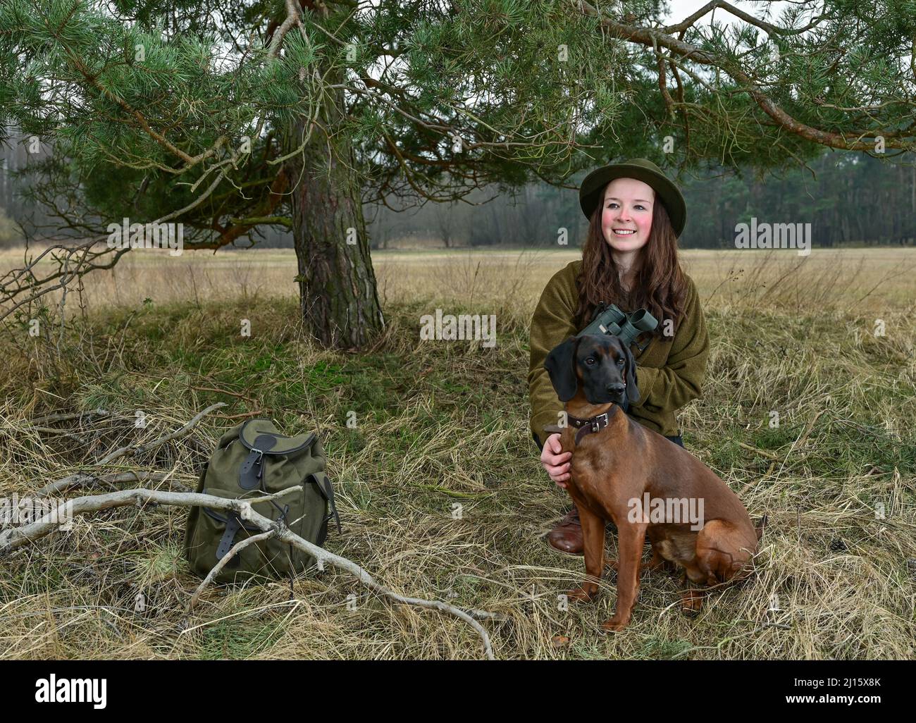 17 March 2022, Brandenburg, Eisenhüttenstadt: Laura Habermann, a hunter ...
