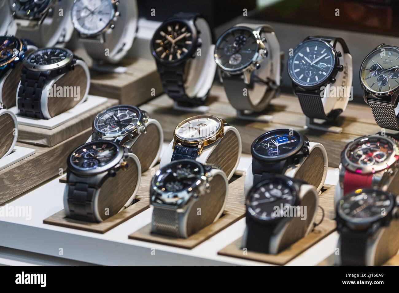 Antalya; Turkey – March 04 2022: Shop window with a huge selection of ...