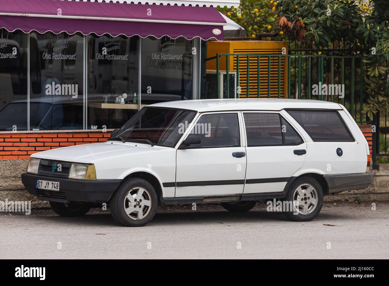 Side; Turkey – March 04 2022: white Tofas Dogan parked on the street on ...