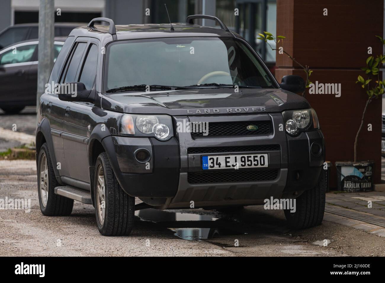 Side; Turkey – March 03 2022: black Land Rover Freelander 2 parked in ...