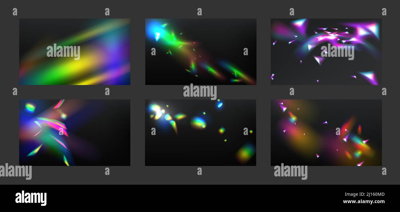 Rainbow streaks and flare, reflection light from crystal, glass or gem ...