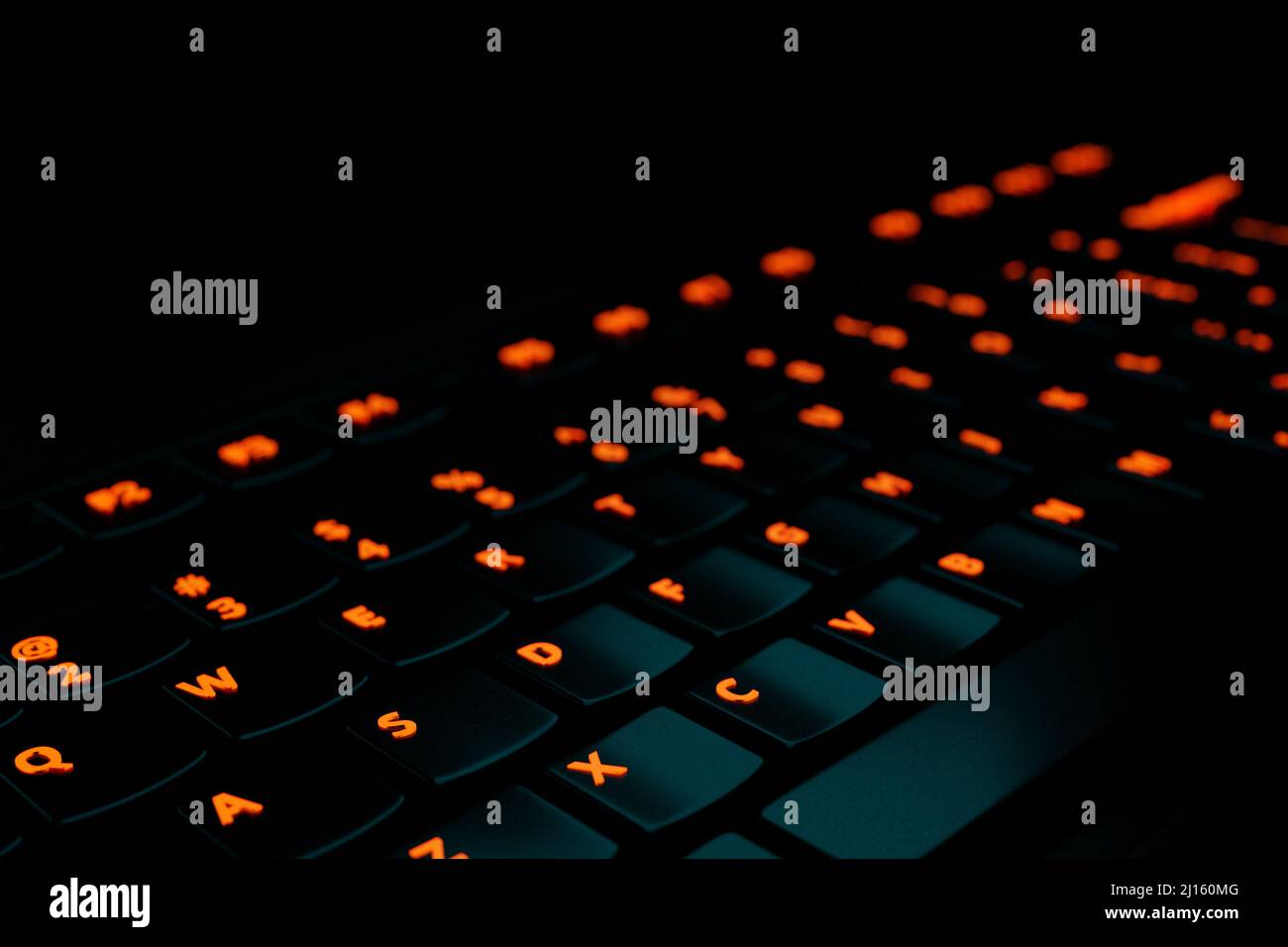 3d illustration, gaming keyboard with LED backlit. Realistic computer ...