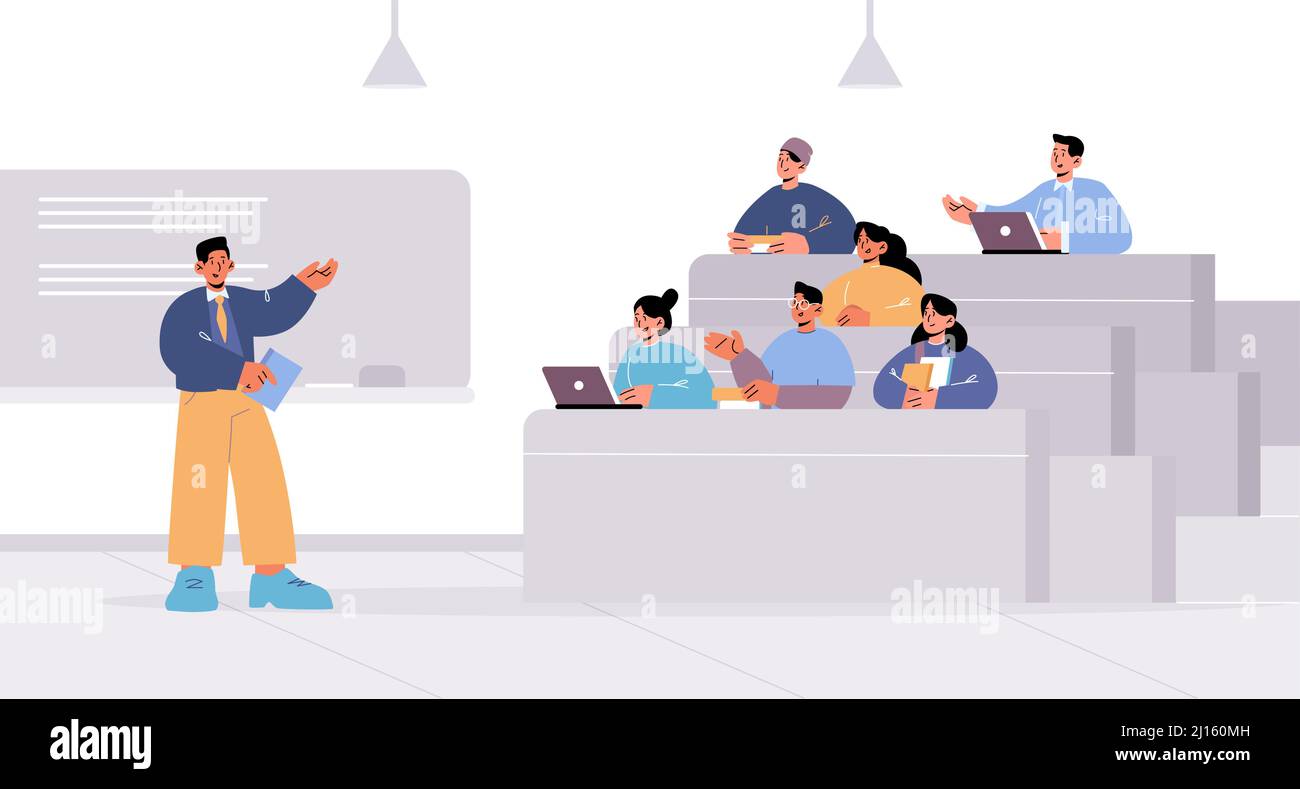 College professor in conference room Stock Vector Images - Alamy