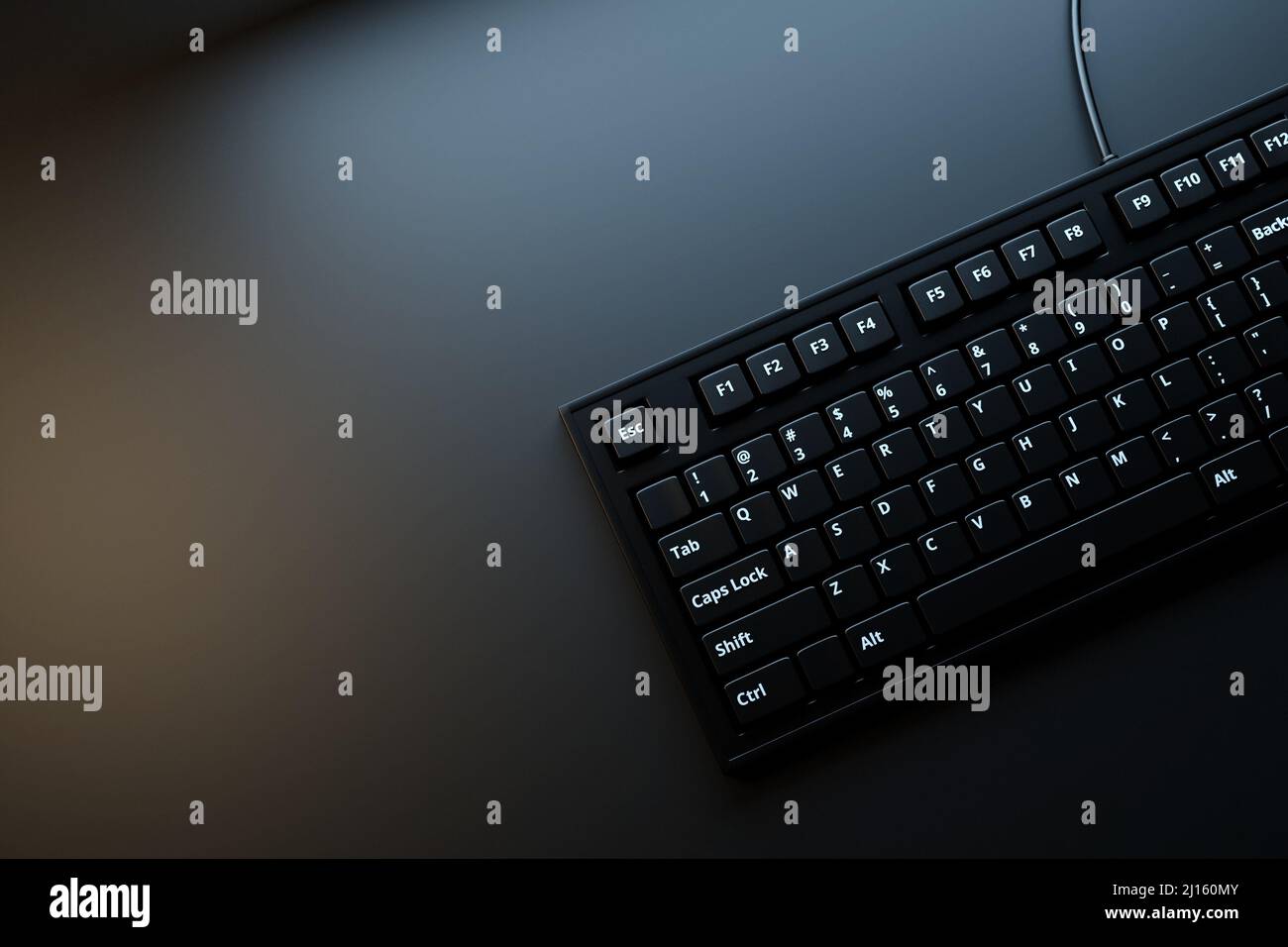 3d illustration, gaming keyboard with LED backlit. Realistic computer ...