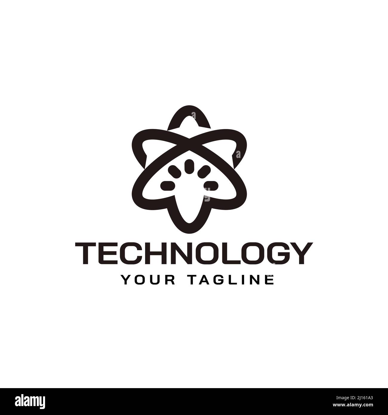 Technology connection point abstract cross vector logo icon circle ...