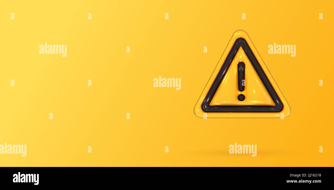 Caution sign 3d. Hazard warning sticker. Danger, attention and ...