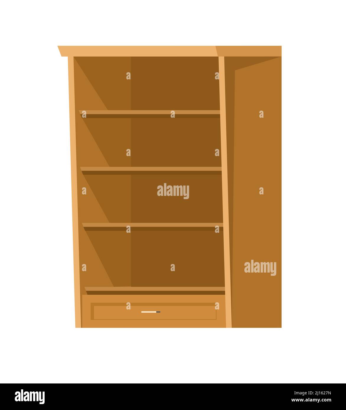 Wardrobe with shelves. Cartoon style. Furniture in modern minimalist ...